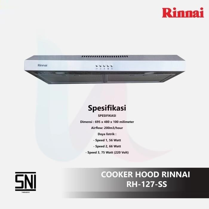 Jual Penyedot Asap Dapur RH-127SS RH 127 SS Cooker Hood Stainless Steel ...