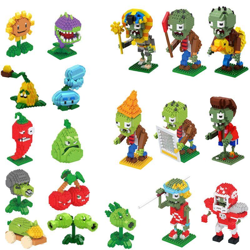 Jual Plants vs Zombies 2 Video Game Character building block Toys PVZ ...