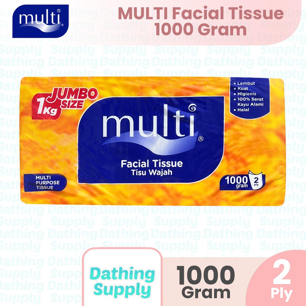 Jual Tissue Multi Facial Tisu 1000 Gram - 2 PLY JUMBO Size / Tisu Wajah ...
