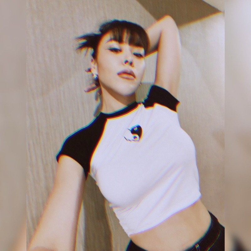 Jual Crop Top Wanita YIN YANG LOVE Rib (LD 88, P 40) Keren Marannu Keren | Shopee Indonesia