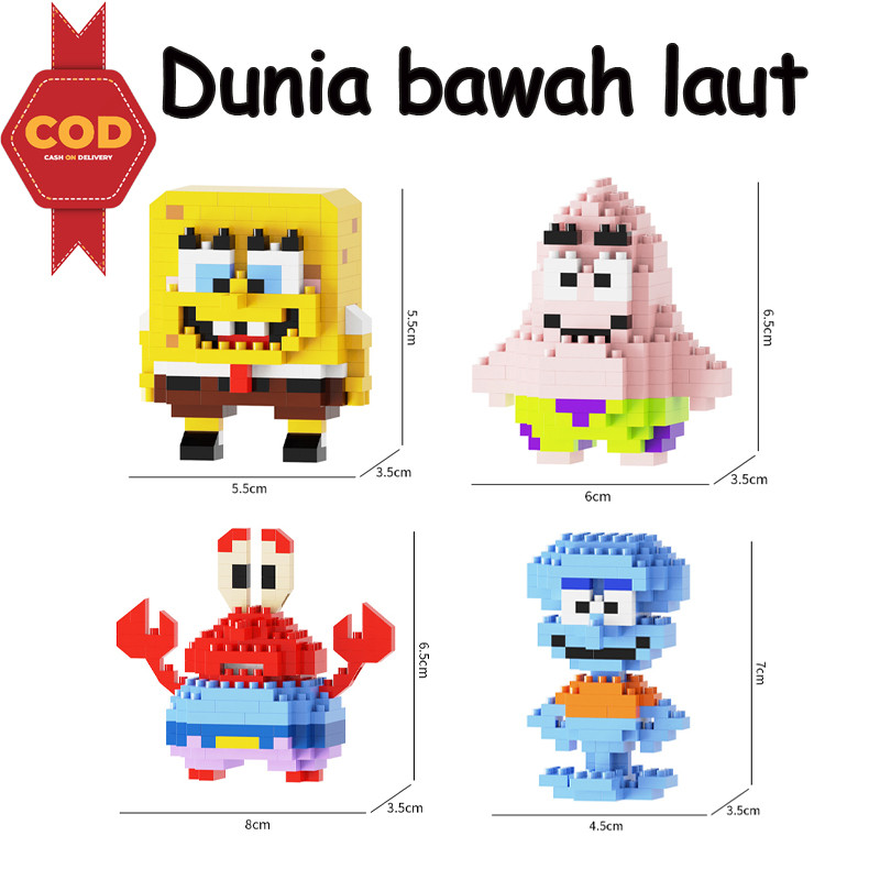 Jual TOYTOPIA Block Spongeboeb Team Series/Model Mainan Blok Susun Mini ...