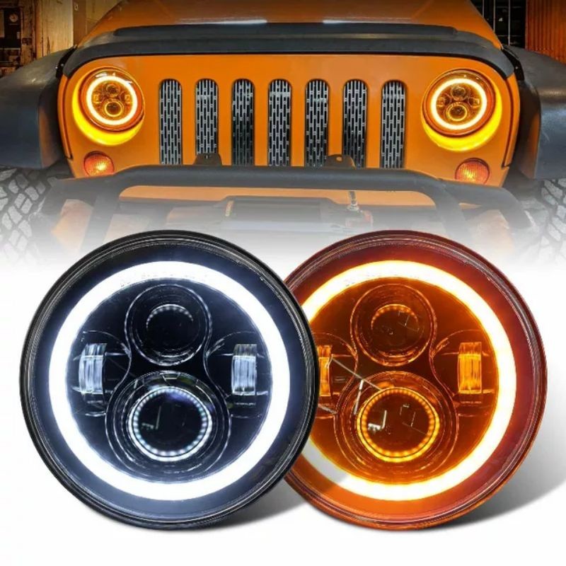 Jual Headlamp Daymaker Bulat 7 inci 75 Watt Model 002 DRL Turn Sign Hi ...