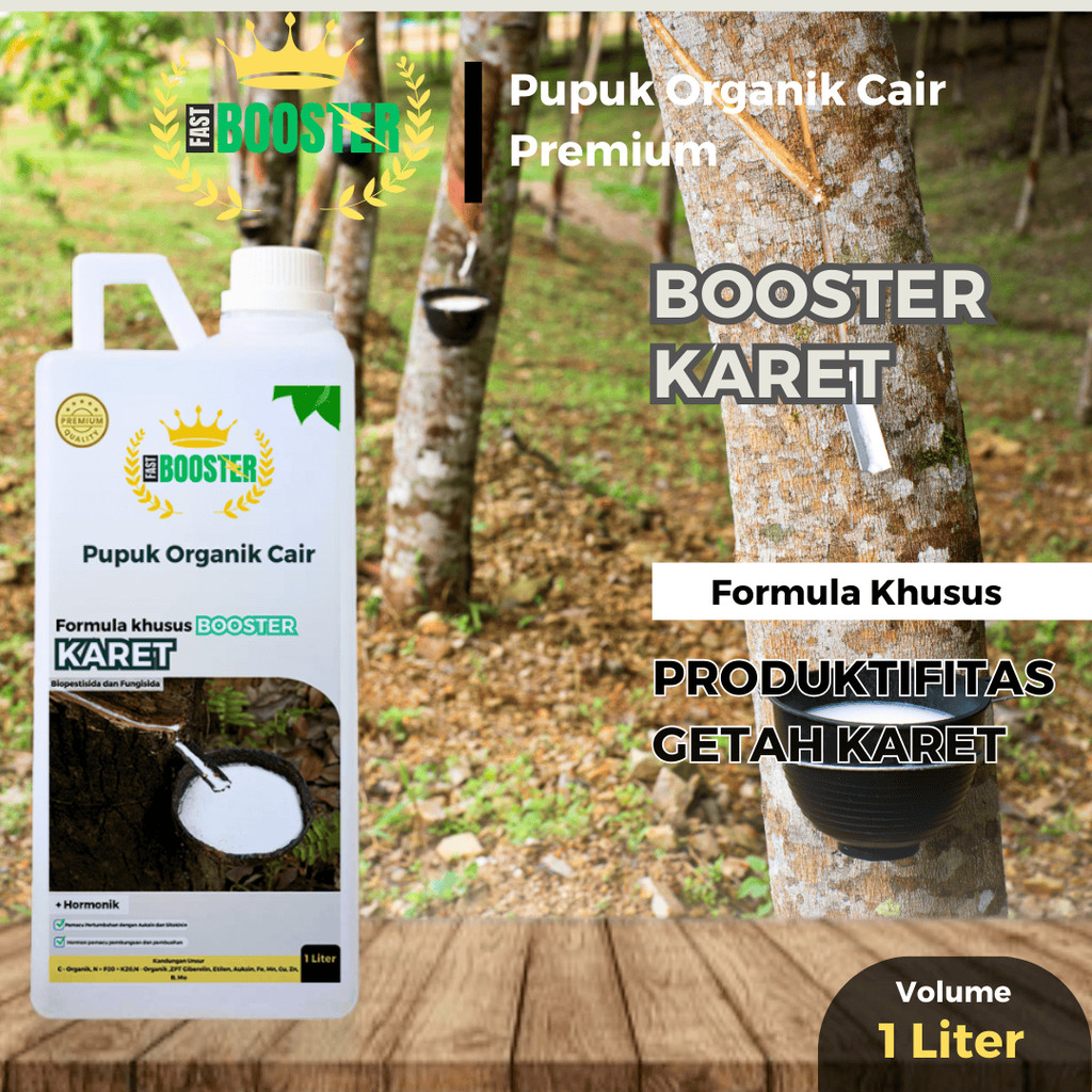 Jual Pupuk Organik Cair Booster pohon karet 1 Liter pupuk pertumbuhan dan pemacu produktifitas ...