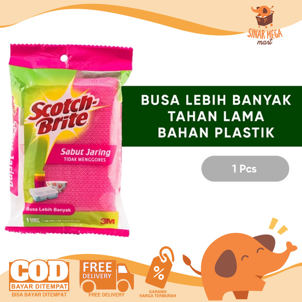 Jual SCOTCH BRITE Sabut Jaring Basic GT ID-T60 / Sabut Spons Pink Cuci ...