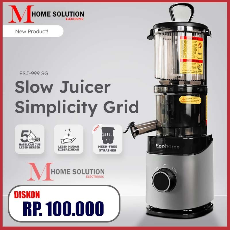 Jual ECOHOME SIMPLICITY GRID SLOW JUICER ESJ-999 SG - READY | Shopee Indonesia