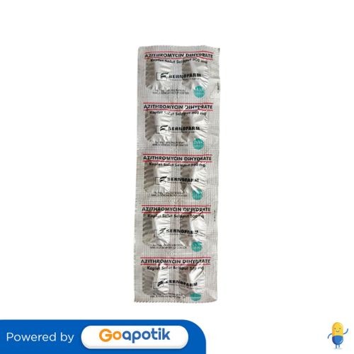 Jual Azithromycin Dihydrate Bernofarm 500 Mg Strip 10 Kaplet | Shopee ...