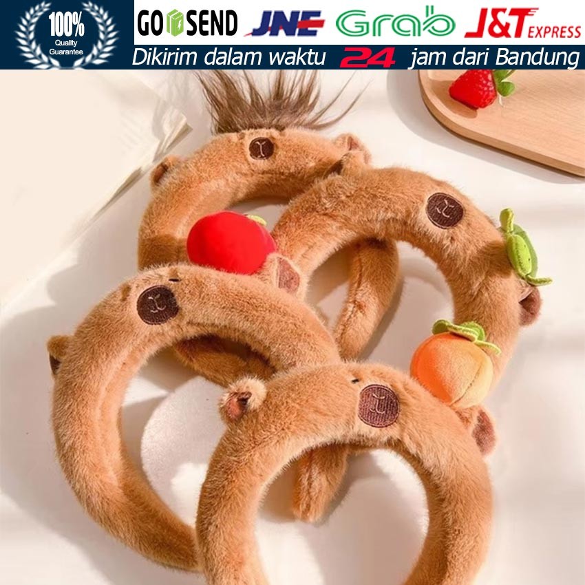 Jual Cute Capybara Series Fluffy Headband / Bando Karakter Capibara ...