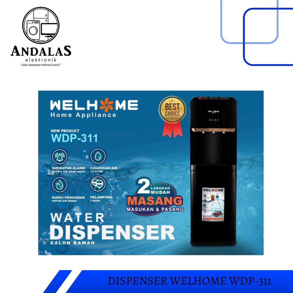 Jual WELHOME Dispenser Galon Bawah 3 Kran WDP 311 Panas Normal Dingin ...