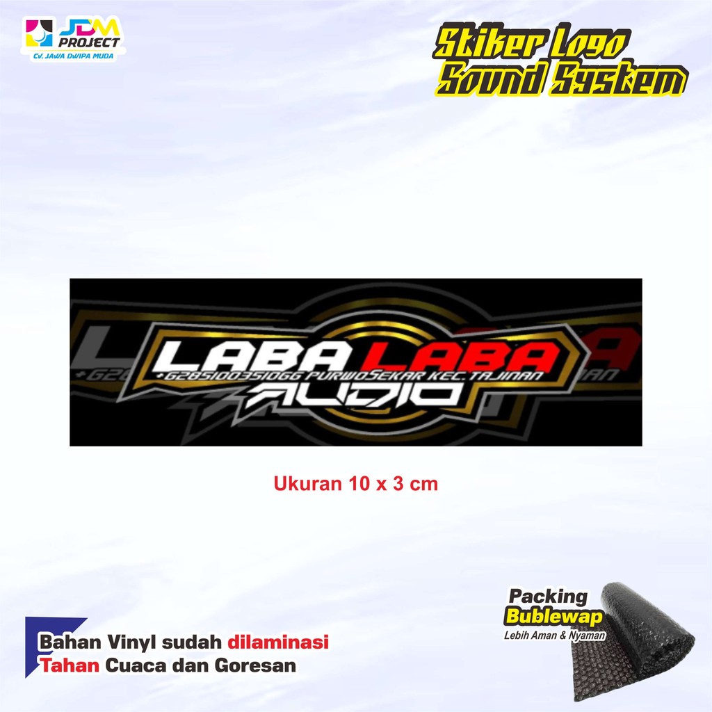 Jual JDM Project - Stiker Sound System LABA-LABA AUDIO Vinyl Laminasi ...