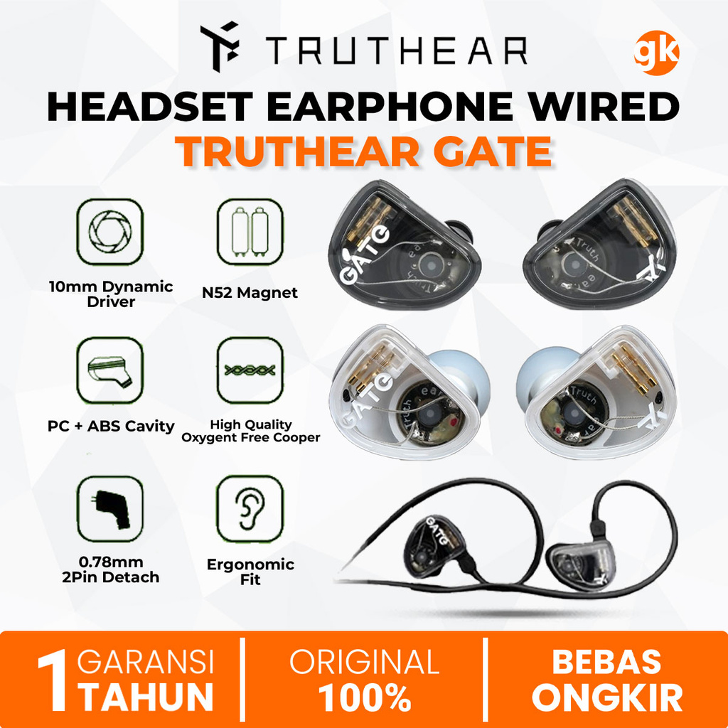 Jual TRUTHEAR GATE Wired Earphone Dynamic Driver In Ear Monitor IEM ...