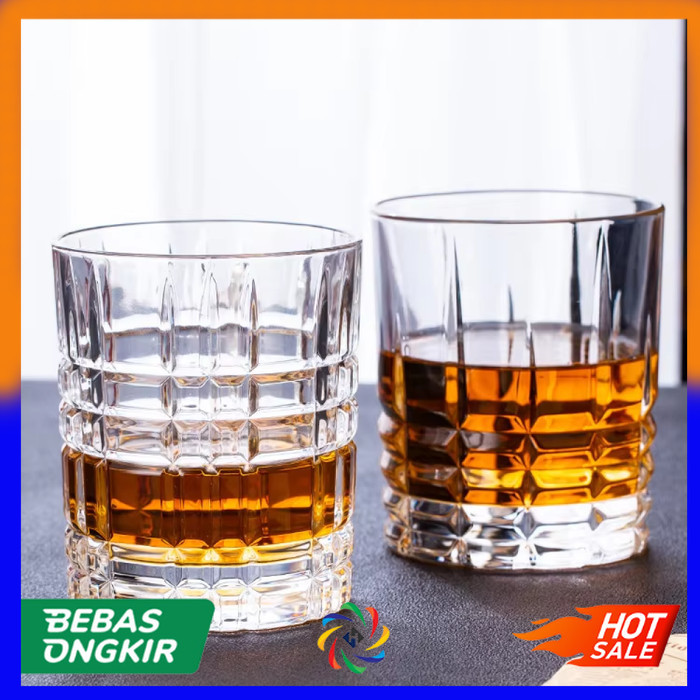Jual 5 4 2 1 D Gelas Whisky Crystal Old Fashion Rock Glass 300ml | Shopee Indonesia