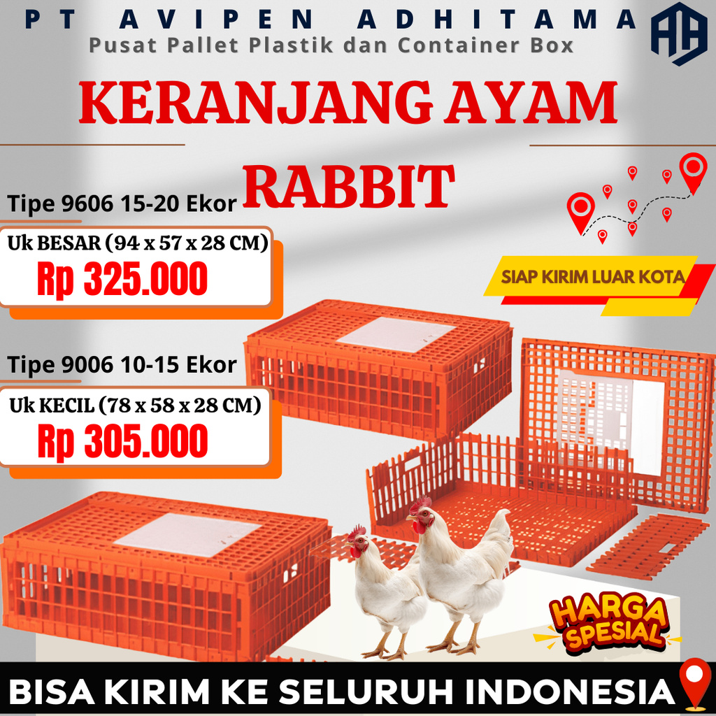 Jual Keranjang Ayam Merek Rabbit Plastik Ukuran Besar Type 9606 Dan ...