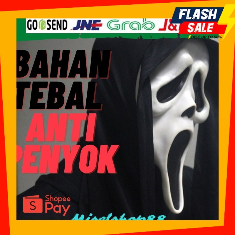 Jual HALOWEEN 10.10 | Topeng Scream Ghost Tebal Anti Penyok Hantu Seram ...