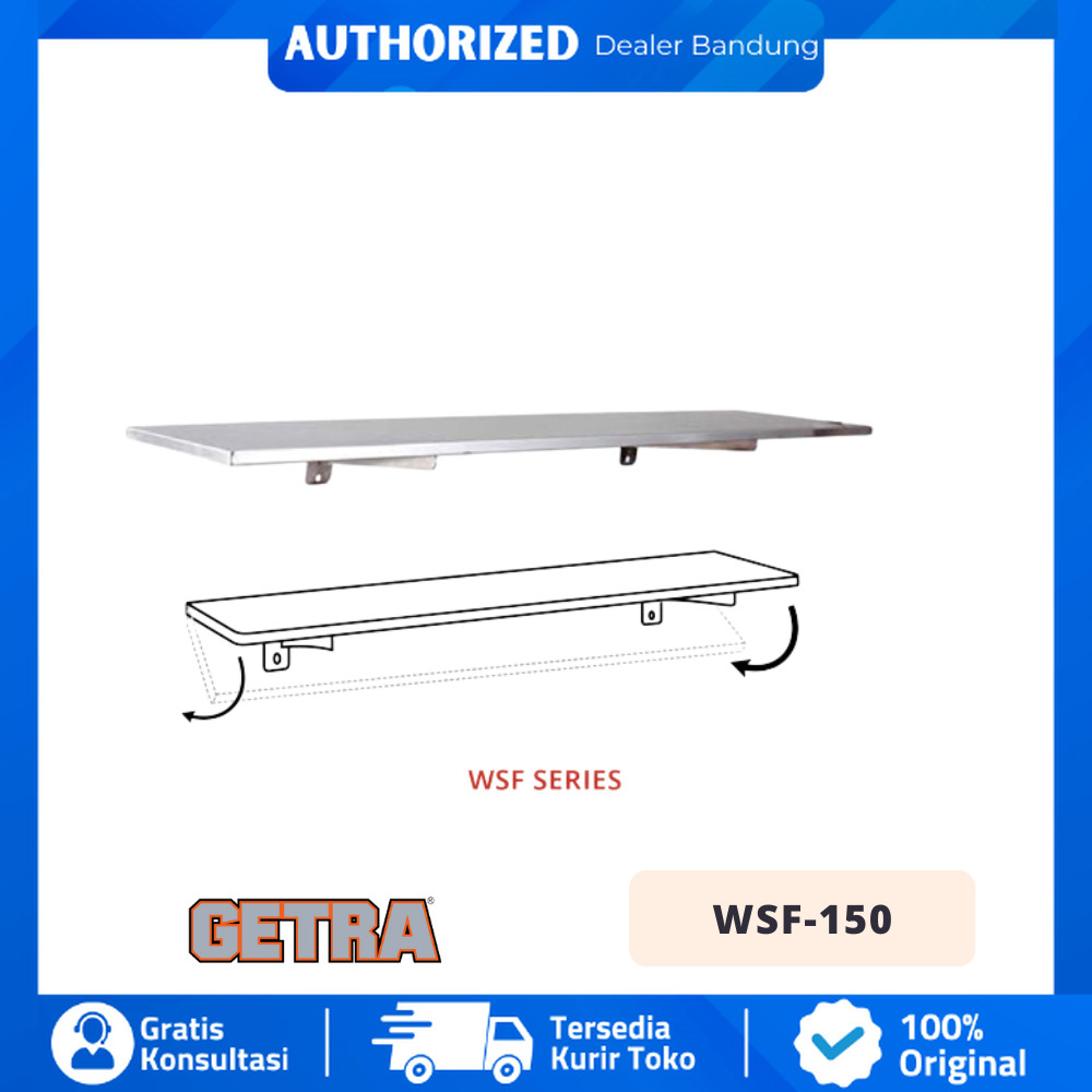 Jual GETRA WSF 150 WSF-150 SOLID WALL SHELVES/FOLDABLE 150CM STAINLESS ...