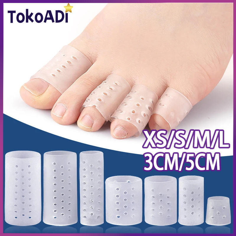 Jual 1 Pasang Toe Protector Elastic Silicone Toe Covers Transparent Toe ...