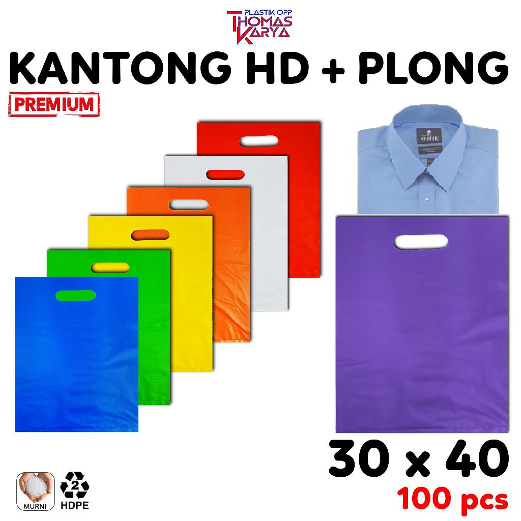Jual Plastik Plong 30x40 Polos isi 100 Kantong TEBAL 0,5 Packing Baju ...