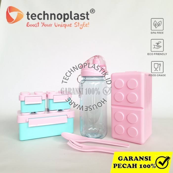 Jual TECHNOPLAST Big Block Set Free Celengan Lunch Box Set Lego ...