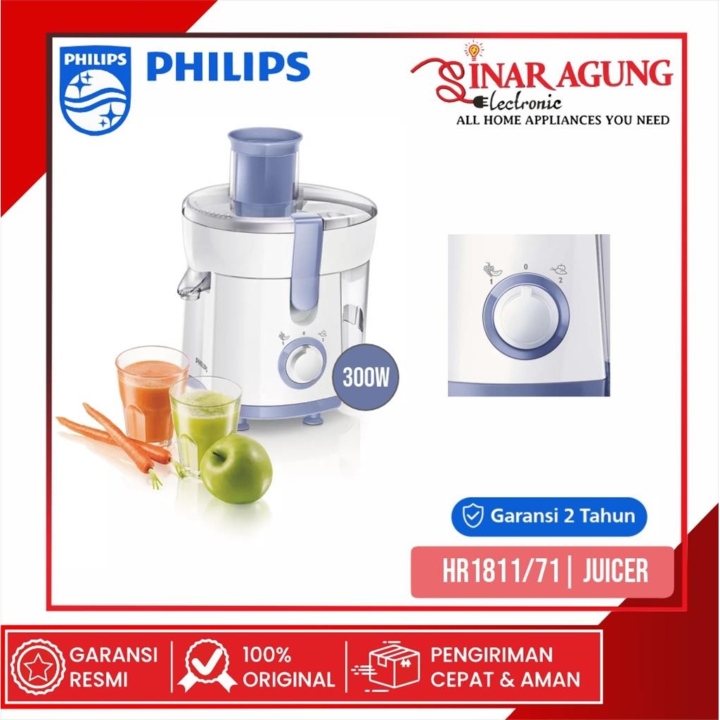 Jual PHILIPS HR1811 JUICER 300W DUA KECEPATAN DESAIN KOMPAK - GARANSI ...