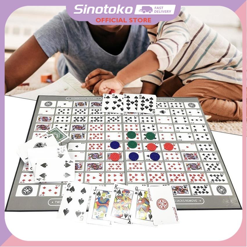 Jual Game Papan Labirin Urutan Sequence Boardgame / Card Game Mainan ...