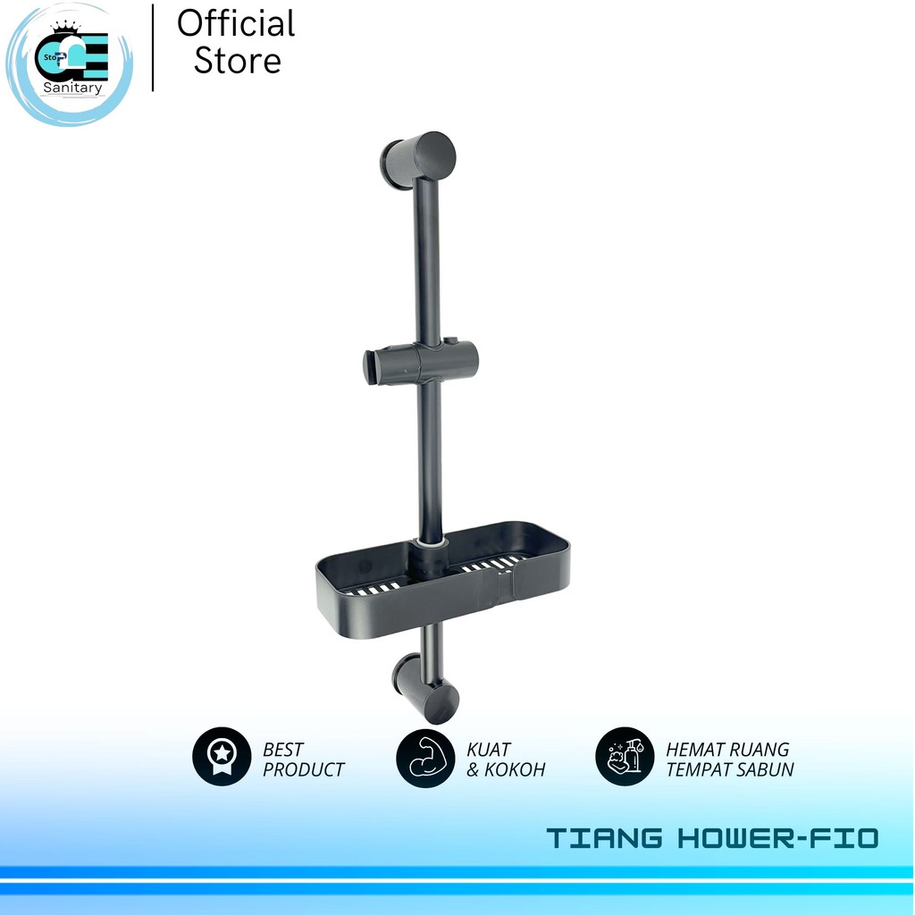 Jual ots Tiang Shower Set Hitam / Bracket Hand Shower Hitam / Holder ...