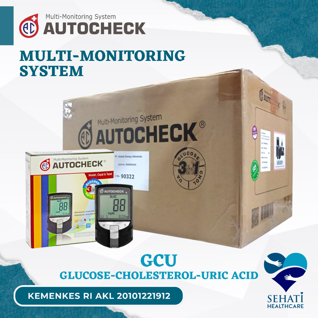 Jual [KARTON isi 52] Autocheck GCU 3 in 1 Alat Cek Glucose Cholesterol ...