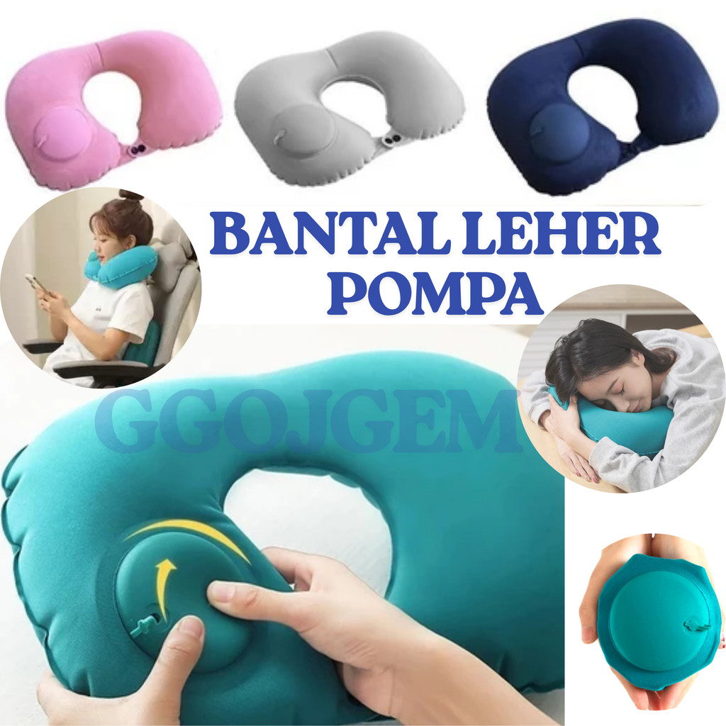 Jual BANTAL LEHER ANGIN LIPAT/ BANTAL POMPA TANGAN TRAVEL / INFLATABLE ...