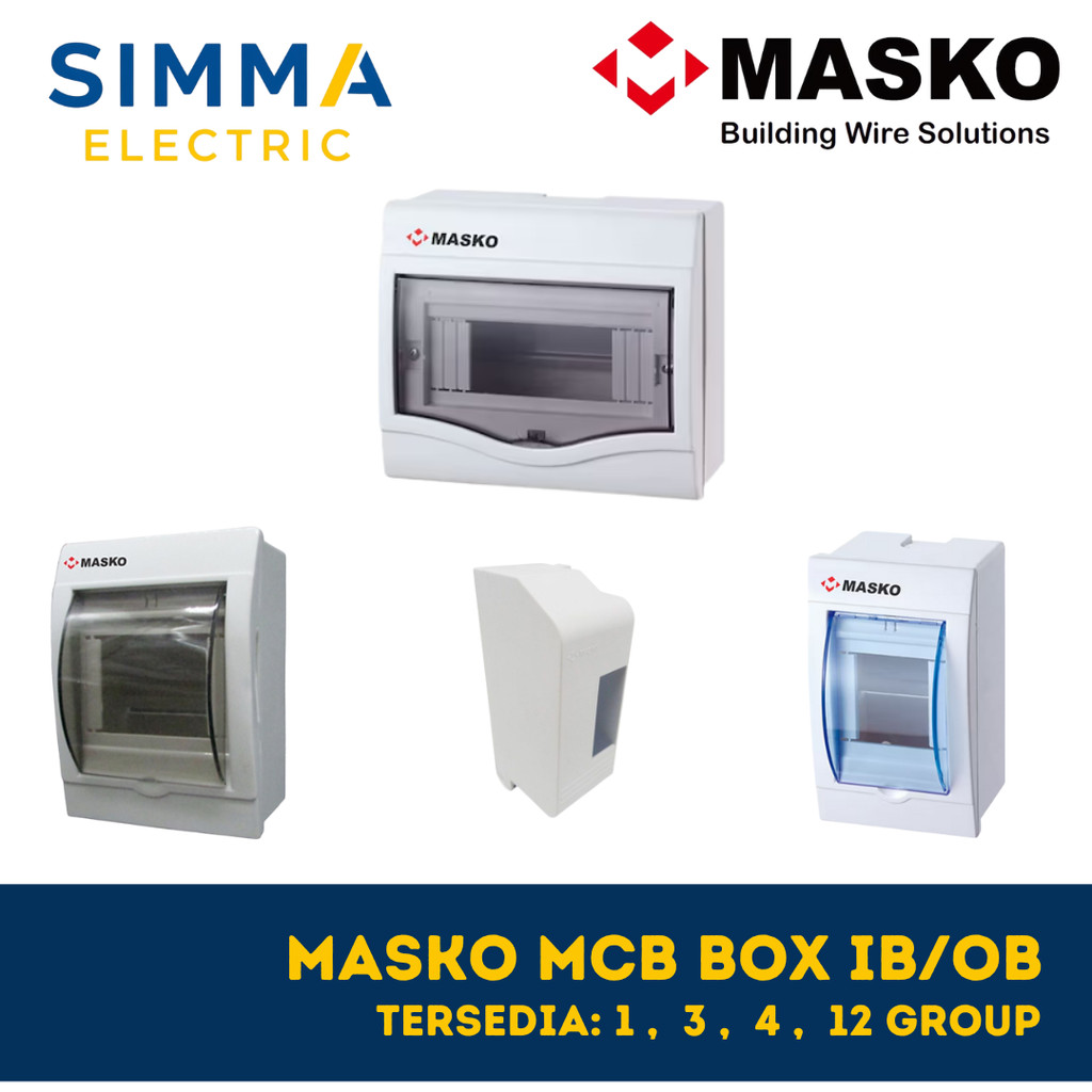 Jual Masko MCB Box Inbow Outbow 1Group 3Group 4Group 12Group Box MCB ...