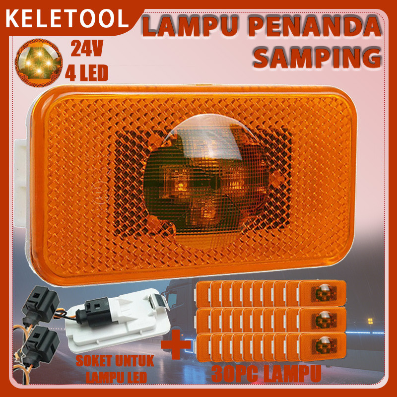 Jual Lampu Penanda Samping LED 24V Indikator Sinyal Belok Peluru Tahan ...