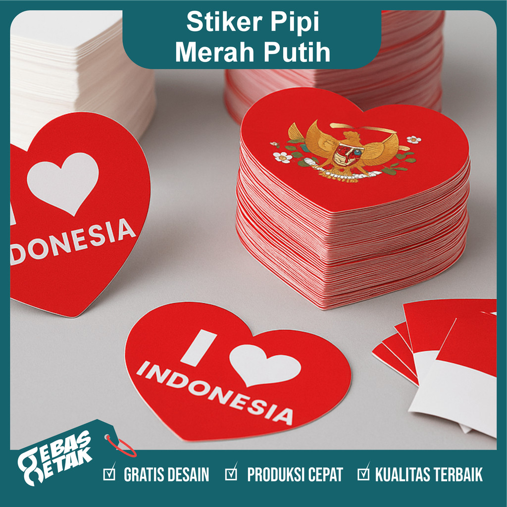 Jual Sticker Tempel Pipi Merah Putih 100 Pcs Ukuran Mini Anak Lomba ...