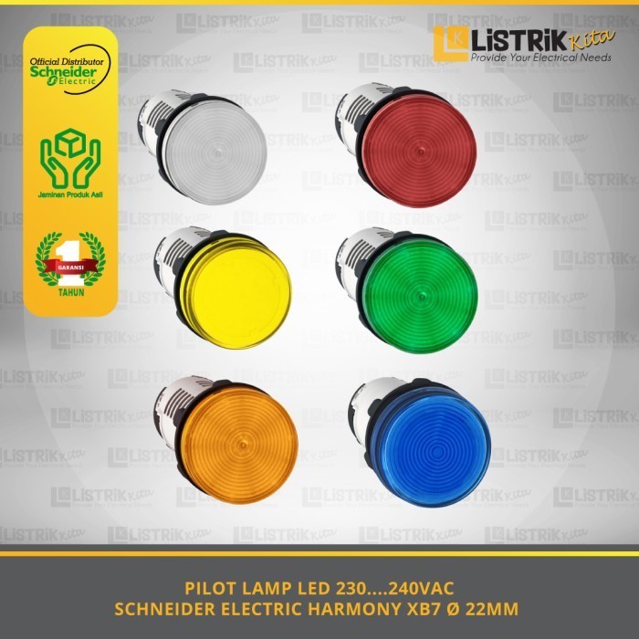 Jual PILOT LIGHT SCHNEIDER ELECTRIC LED XB7 230V-240V MONOLITIK IP65 ...