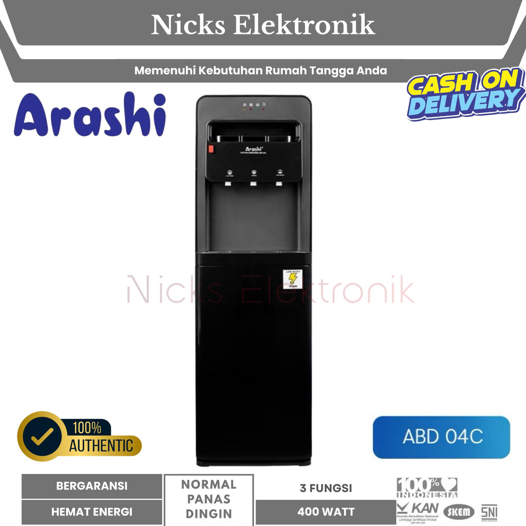 Jual Arashi Bottom Dispenser ABD 04C Hot & Cool Dispenser Galon Bawah | Shopee Indonesia