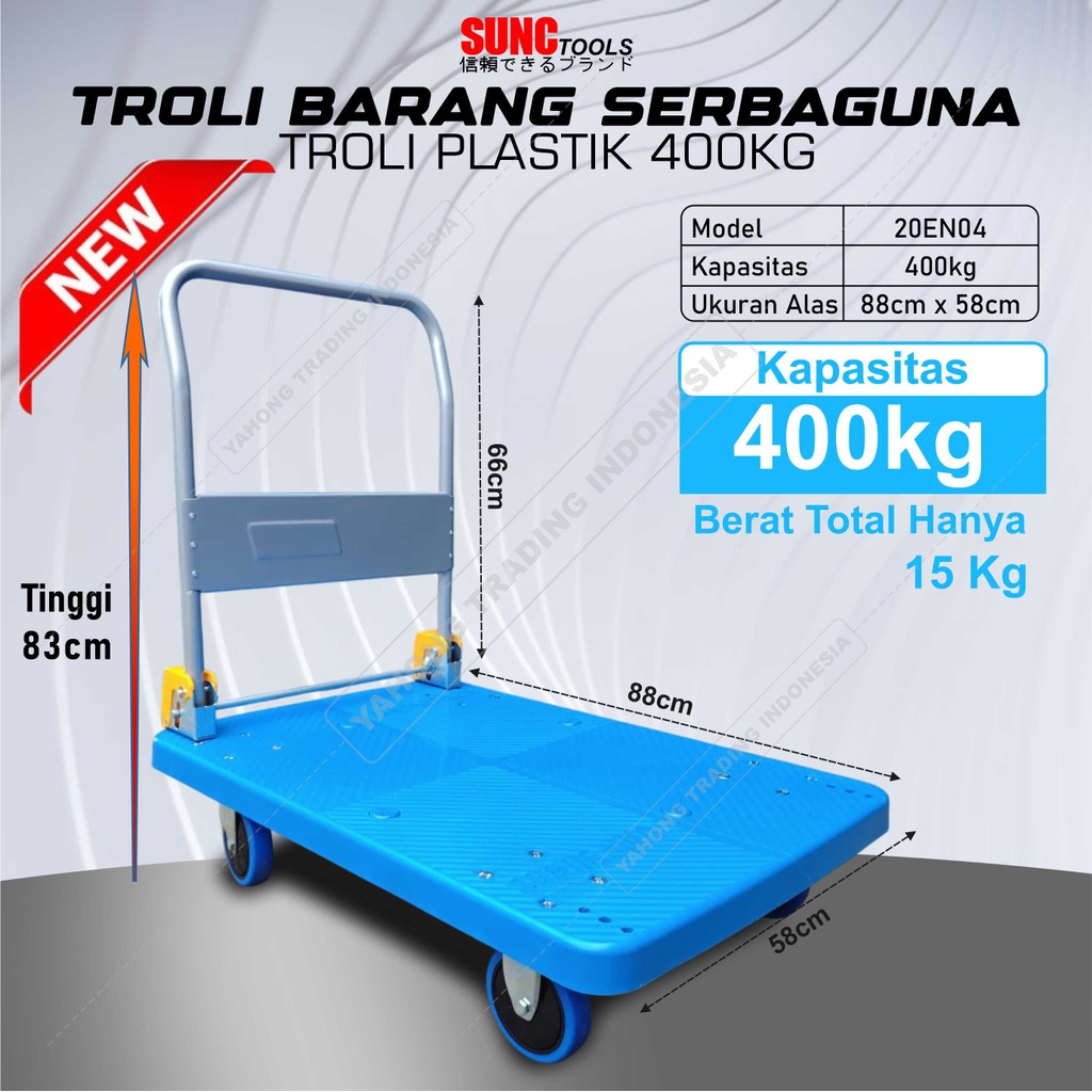 Jual Troli Lipat 400kg Trolli Barang Trolley Serbaguna Troly 20EN04 ...