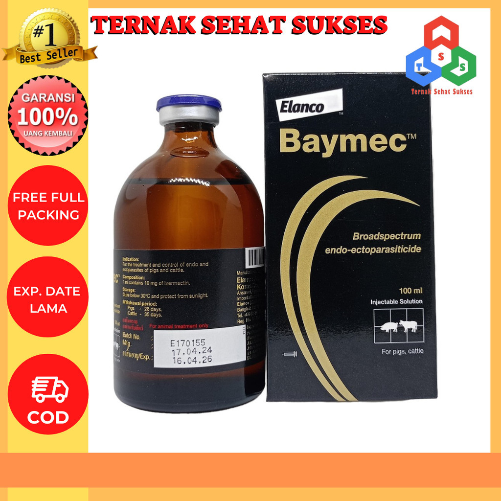 Jual Baymec Ivermectin 100ml Obat Jamur Scabies/Demodex/Antiparasit ...
