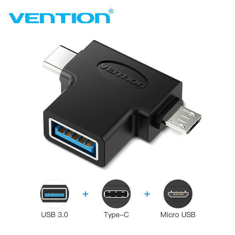 Jual VENTION OTG 2in1 TYPE-C & MICRO USB MALE to USB 3.0 FEMALE- CDI ...