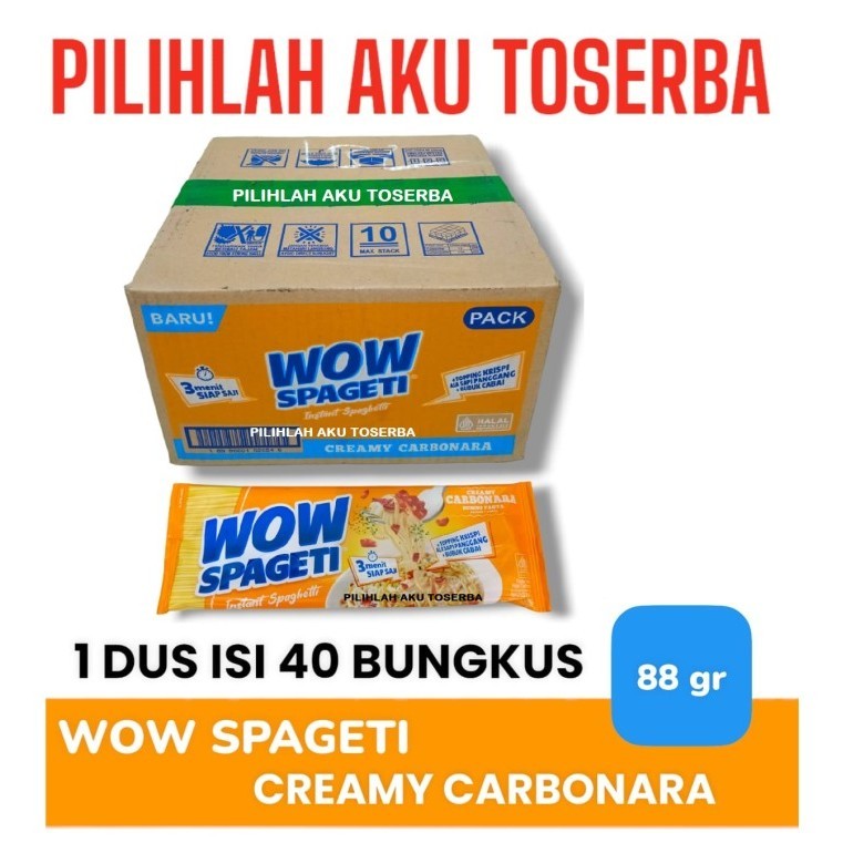Jual WOW SPAGETI Creamy CARBONARA - Instant Spaghetti ( HARGA 1 DUS ...