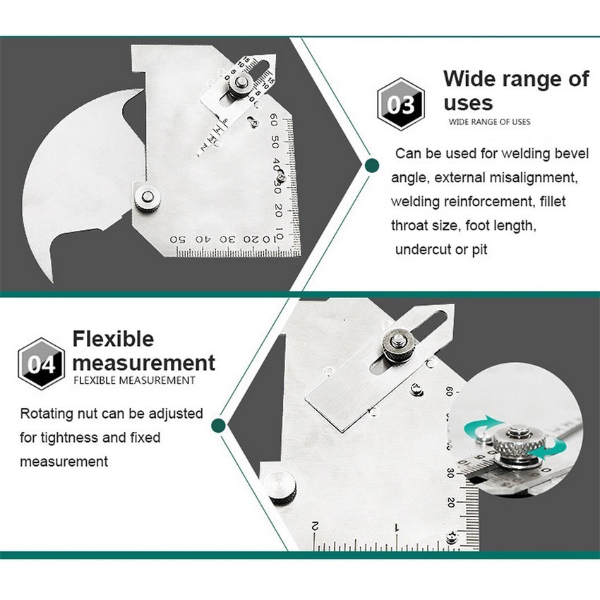 Jual MG-8 Alat Ukur Las Cam Type Welding Gauge Welded Surfaces Joint Undercut Fillet Leg Throat ...