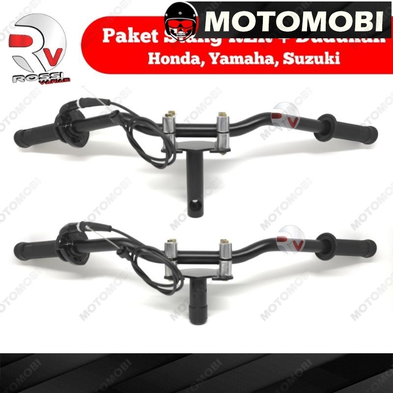 Jual Paket stang RZR Plus Dudukan Stang Racing Road Race Universal ...