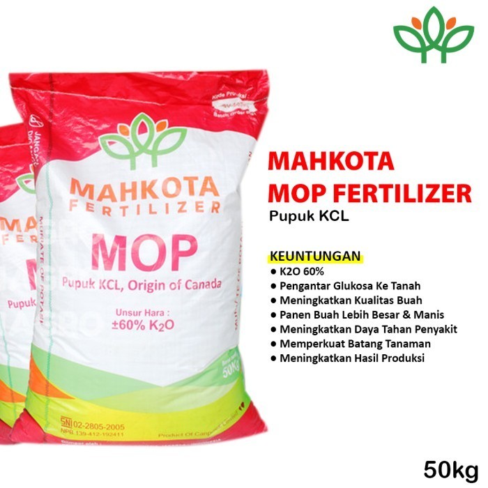 Jual 50 KG - Pupuk KCL MOP Mahkota Original Canada MURIATE OF POTASH ...