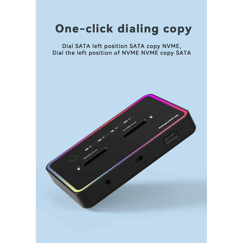 Jual Blueendless offline clone Dual Protocol m.2 ssd case PCIe NVME Ssd Docking Station 2 bay M2 ...