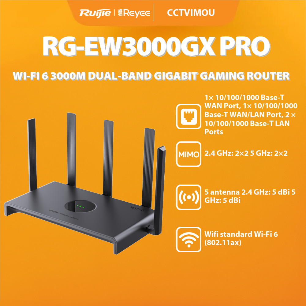 Jual RUIJIE REYEE RG-EW3000GX PRO WI-FI 6 3000M DUAL-BAND GIGABIT GAMING ROUTER | Shopee Indonesia