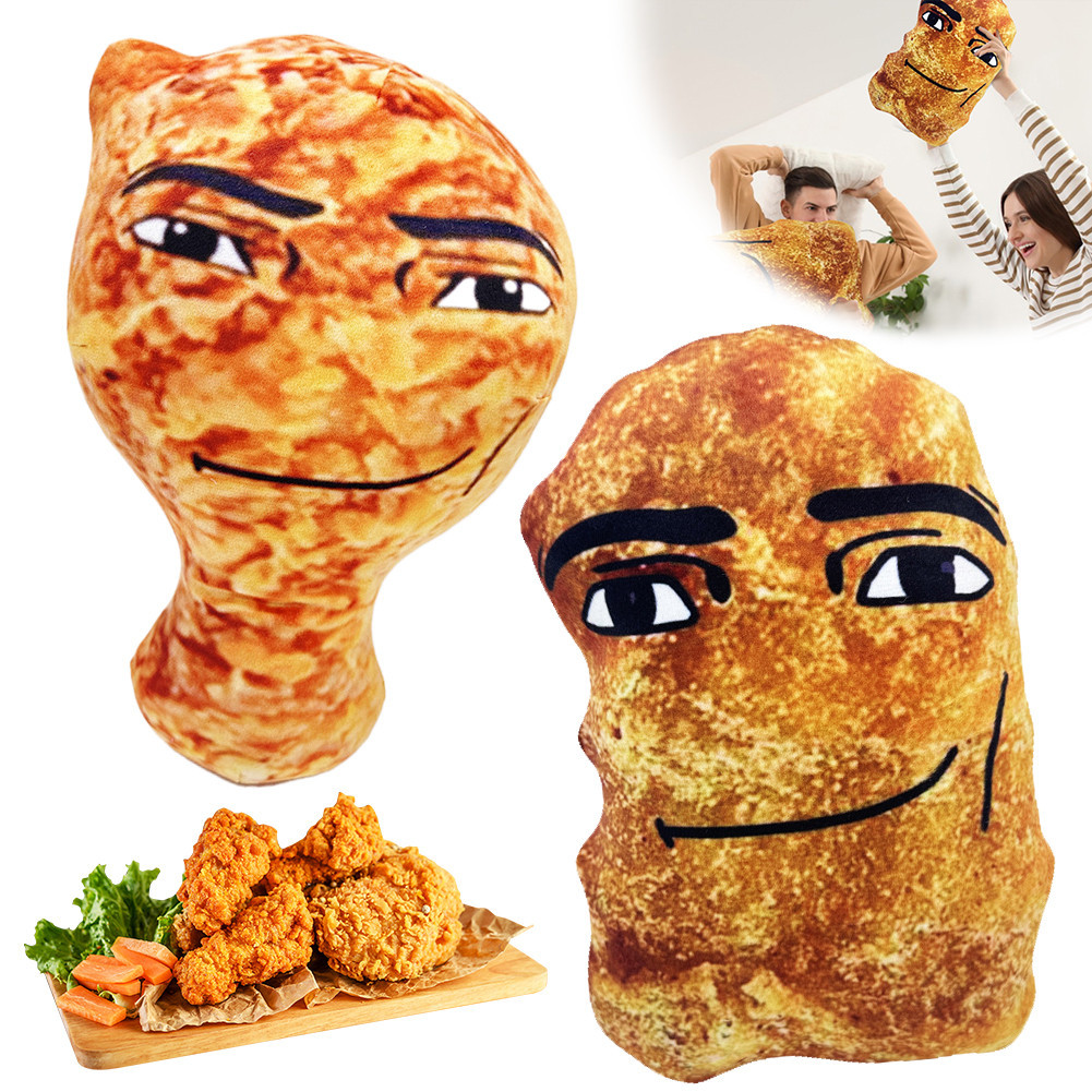 Jual Chicken Nugget Meme Plush Toy Funny Big Chicken Block Plush Pillow ...
