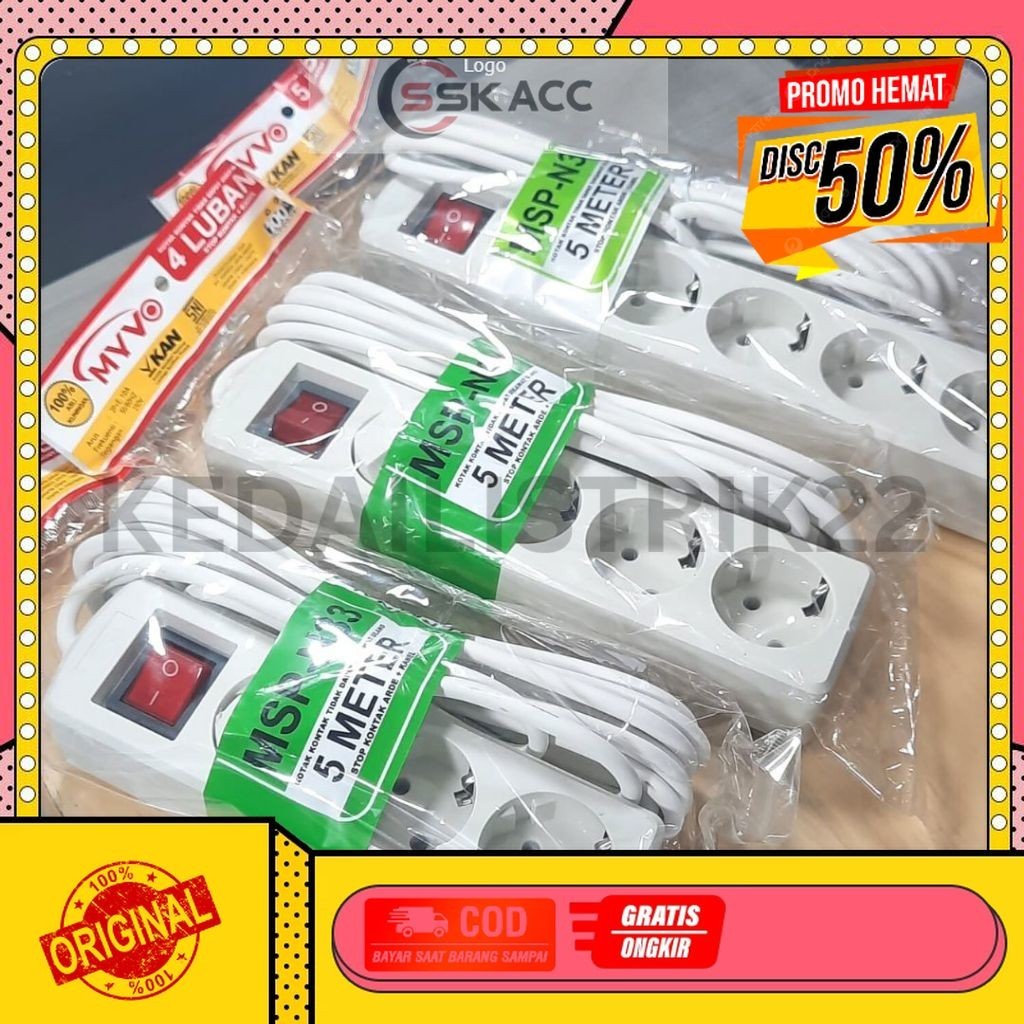 Jual Stop Kontak 3L 4L 5L Switch + Kabel 3Meter 5Meter SSKSTORE SSKACC-KOMPUTER | Shopee Indonesia
