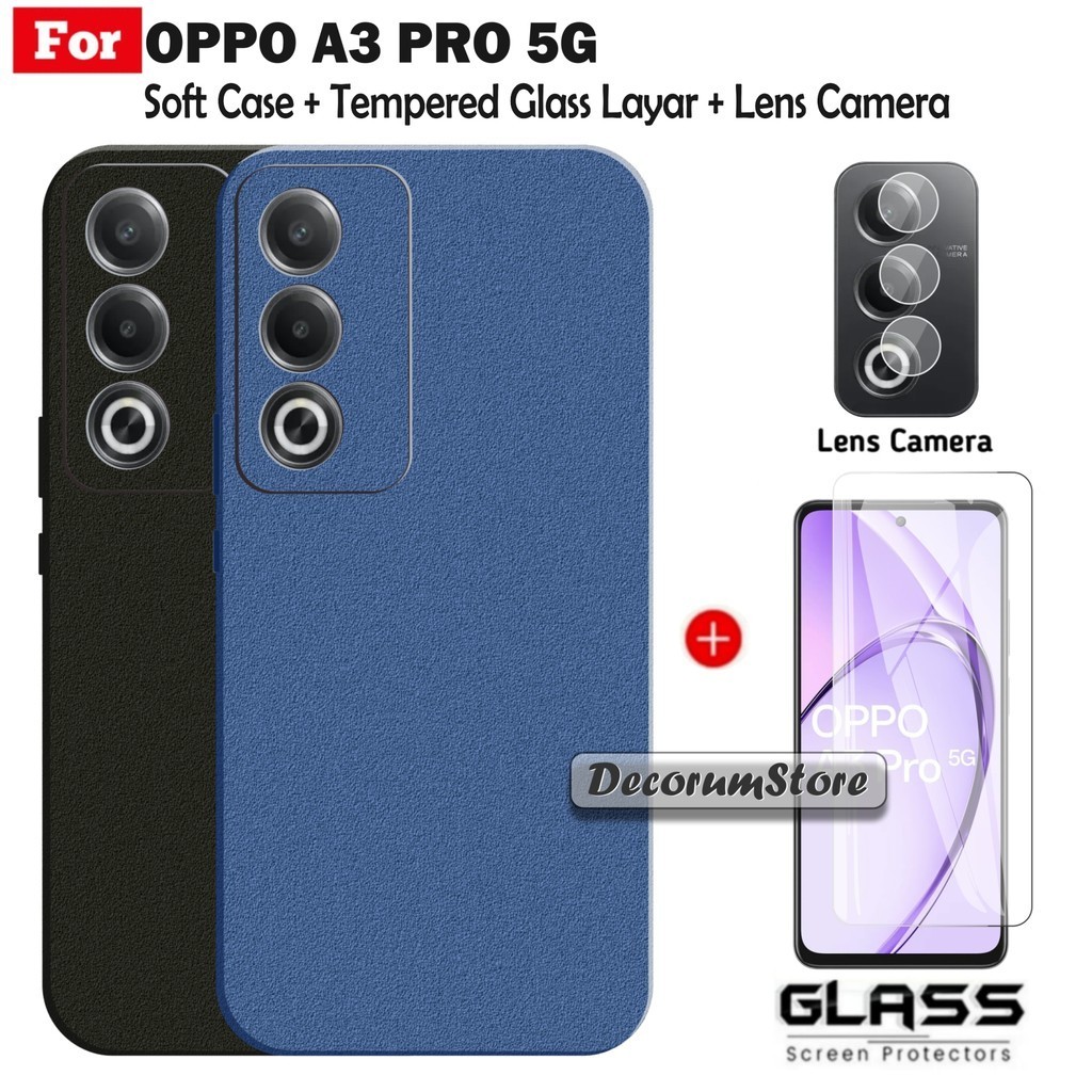 Jual 3in1 Soft Case Oppo A3 Pro 5G Matte Sandstone Free Anti Gores ...