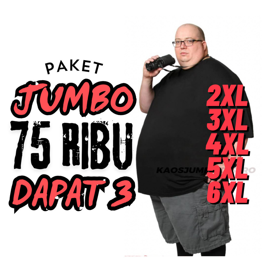 Jual KAOS JUMBO PRIA WANITA 2XL 3XL 4XL 5XL 6XL DAPAT UKURAN BESAR BIG ...