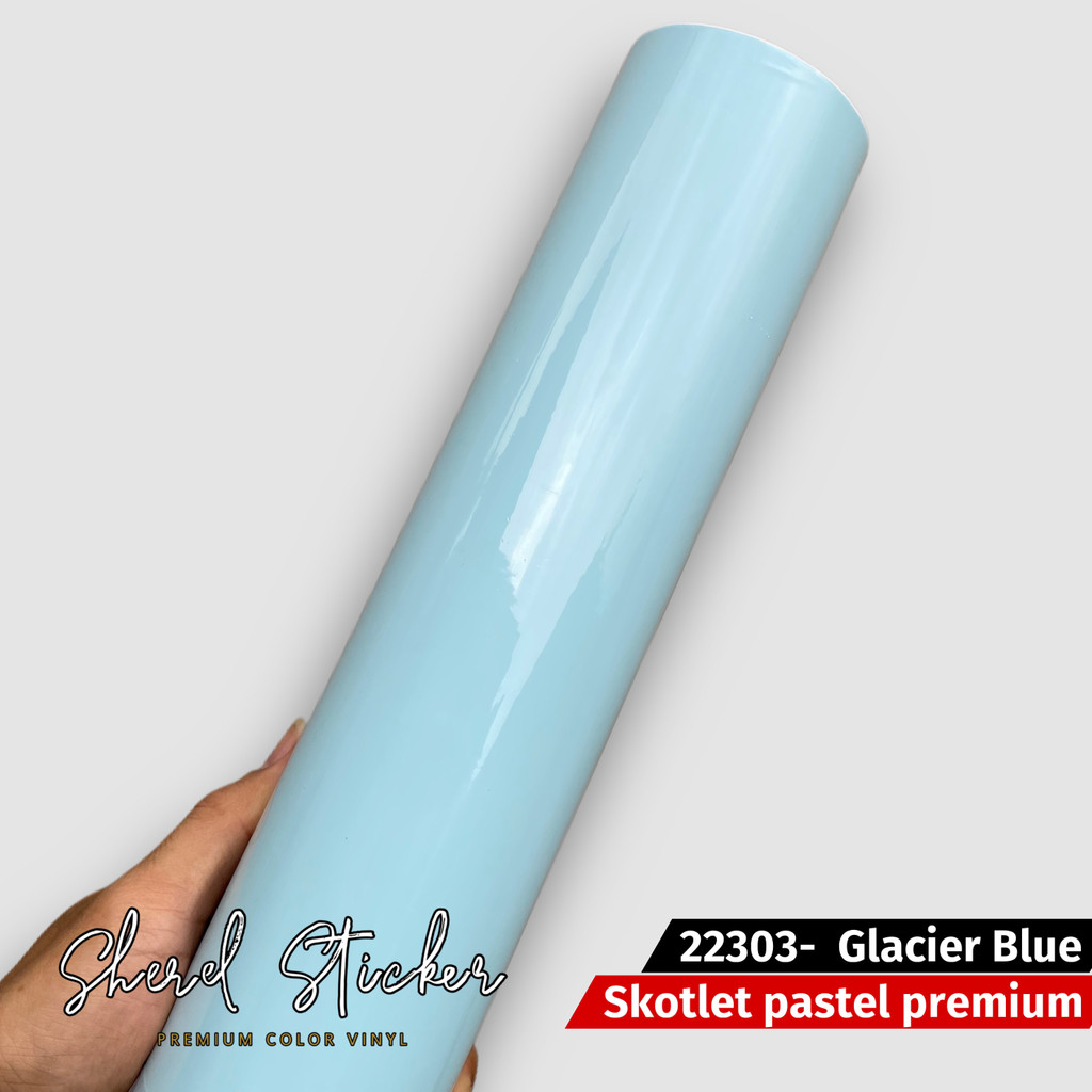 Jual skotlet motor glacier blue pastel glossy sticker skotlet ice blue ...