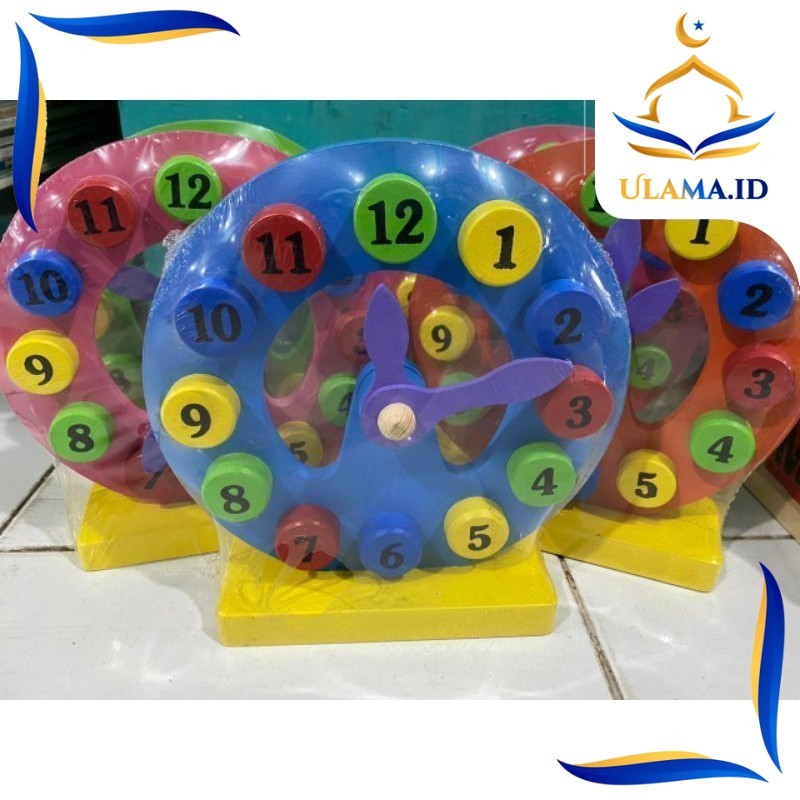 Jual MAINAN EDUKASI ANAK / MODEL JAM DINDING DARI KAYU UNTUK ANAK UHJ2 ...