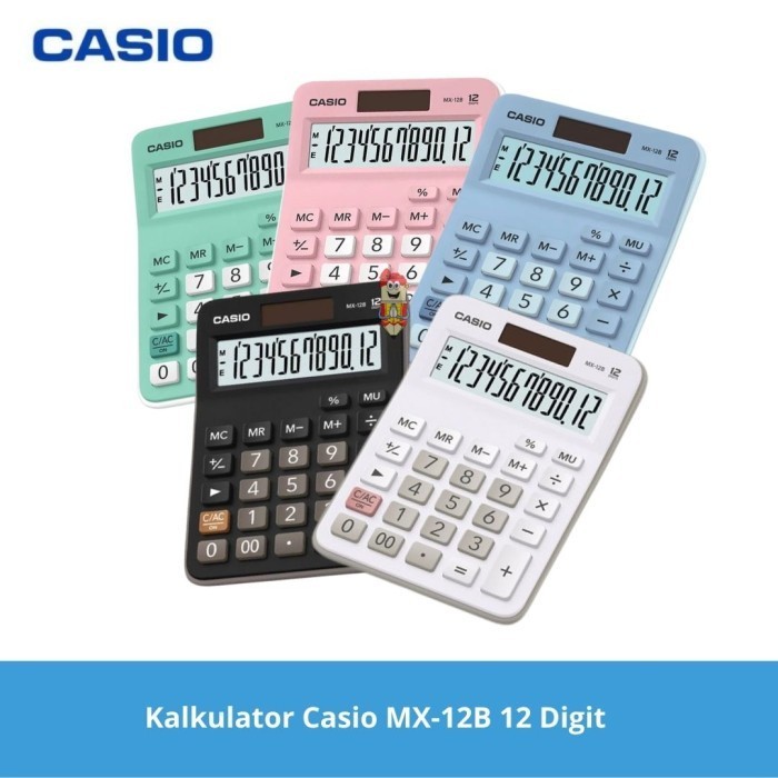 Jual Casio Kalkulator MX-12B Standard 12 Digit Putih / Hijau / Biru / Pink / Hitam | Shopee ...