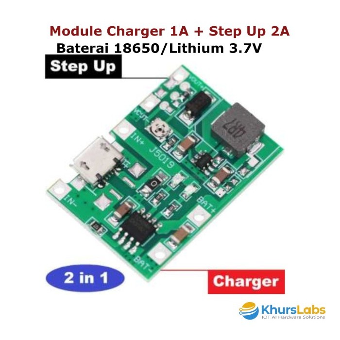 Jual Modul Charger 1A Module DC Step Up 2A Baterai 18650 / Lithium 3.7V ...