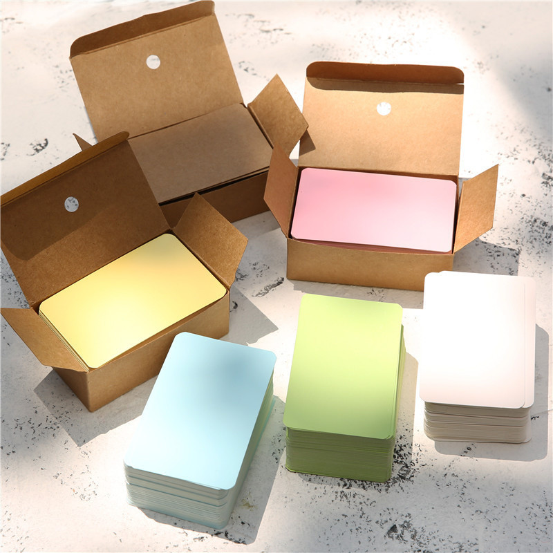 Jual 100pcs/box Kraft paper card color blank business card message ...