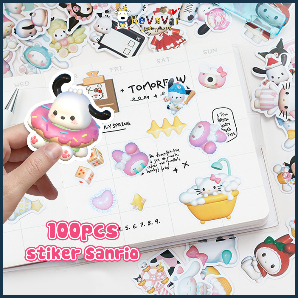 Jual BEVAVAR 100pcs Stiker Lucu 3D Kartun Stiker Tahan Air | Shopee ...